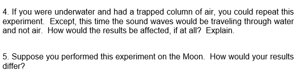Solved 4. If you were underwater and had a trapped column of | Chegg.com