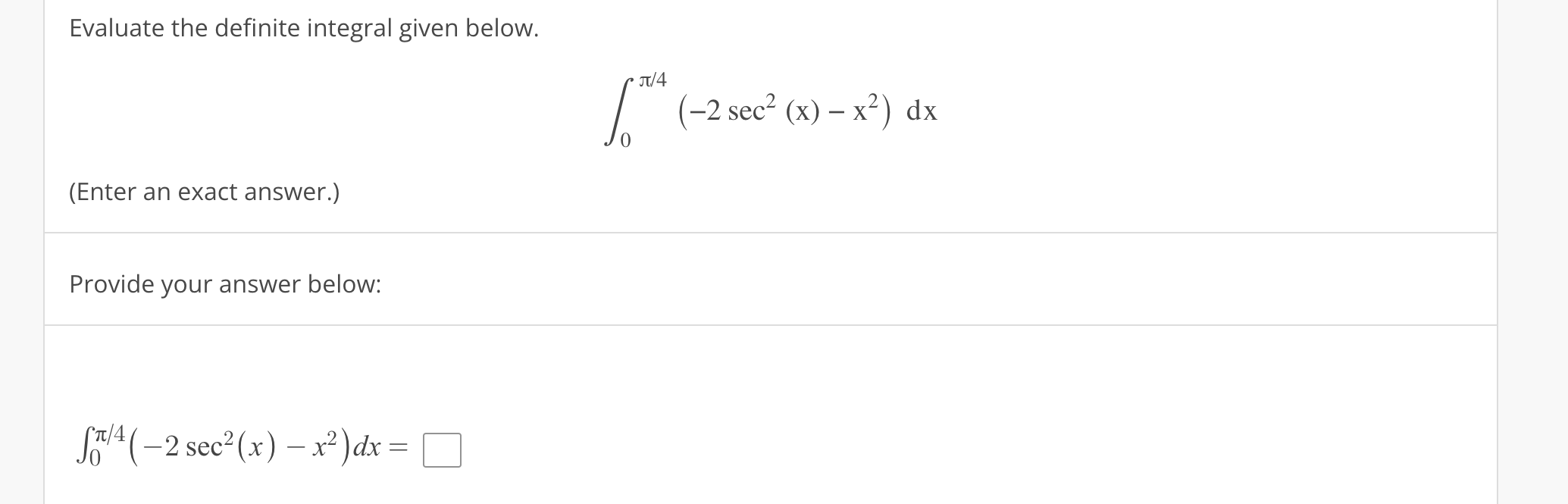 Solved Evaluate the definite integral given below. | Chegg.com