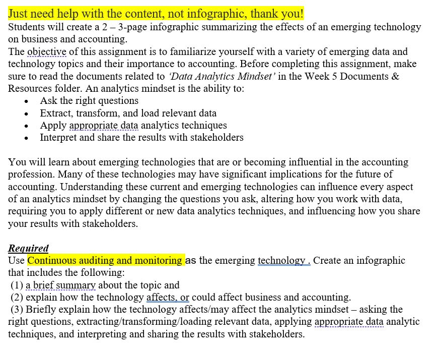 Solved Just need help with the content, not infographic, | Chegg.com