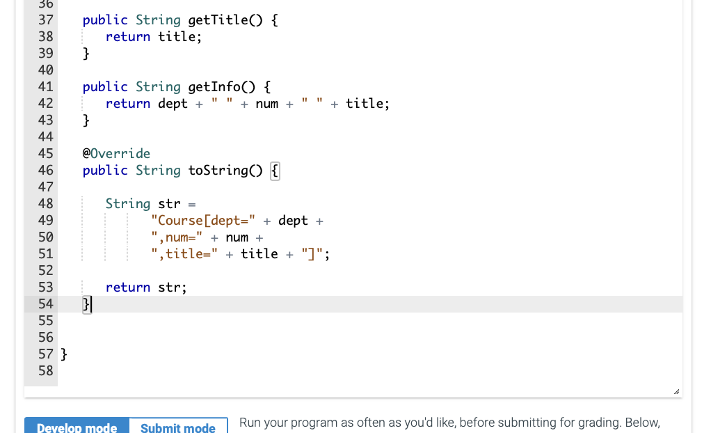 Solved 22.4 Comparing Course and AssignedCourse objects Part | Chegg.com