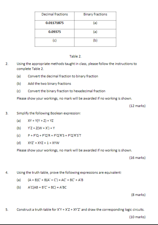 Solved 1.Could you show me your working on questions 3, 4, 5 | Chegg.com