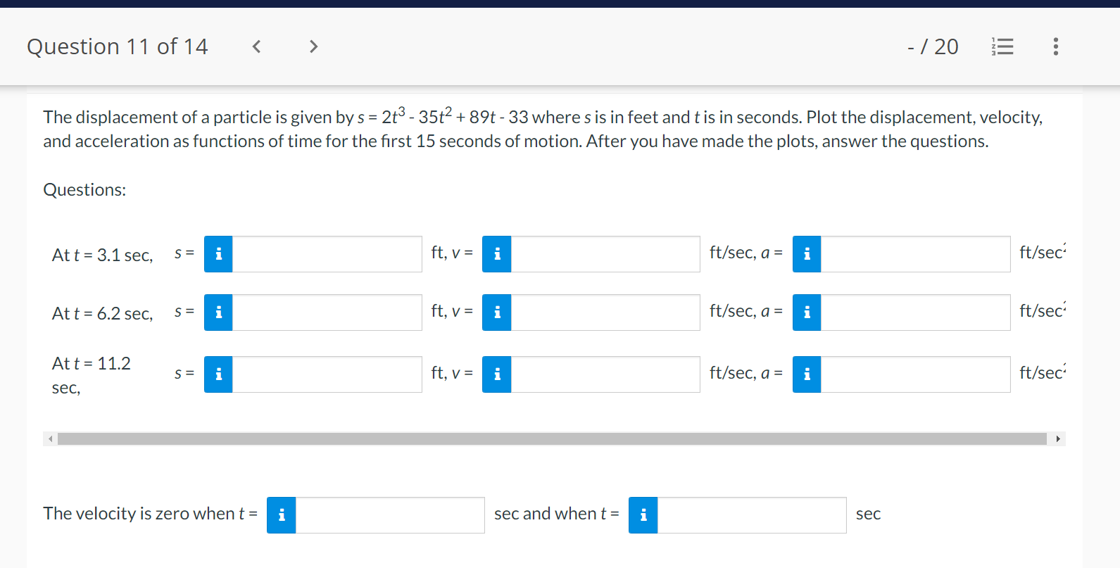 Solved The displacement of a particle is given by | Chegg.com