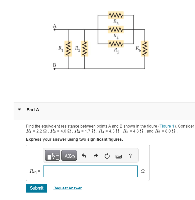 Solved Part A Find the equivalent resistance between points | Chegg.com