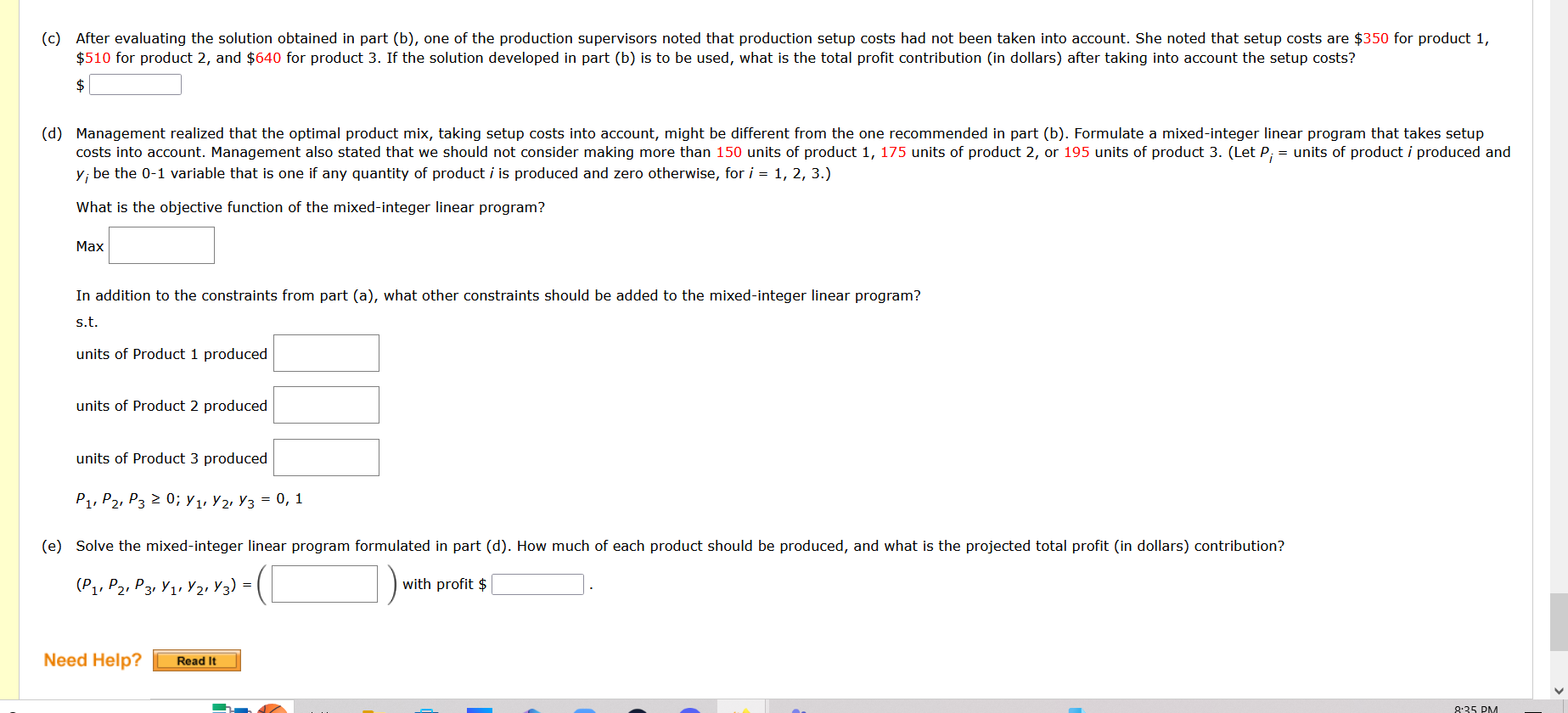 Solved $29 for product 3. (a) Formulate a linear programming | Chegg.com