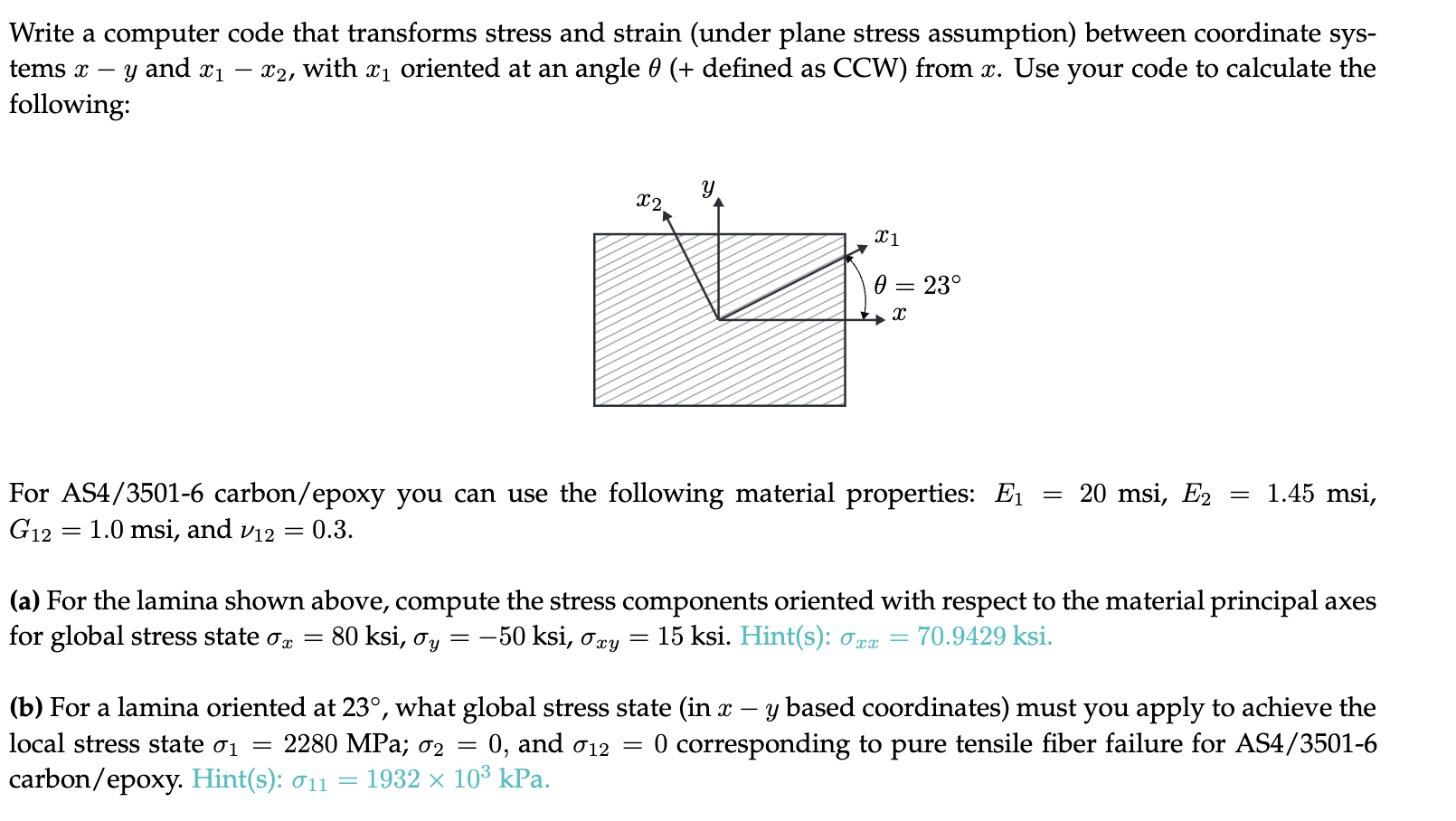 Solved Write a computer code that transforms stress and | Chegg.com