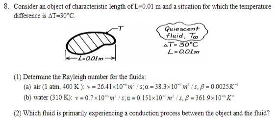 Solved 8. Consider an object of characteristic length of | Chegg.com