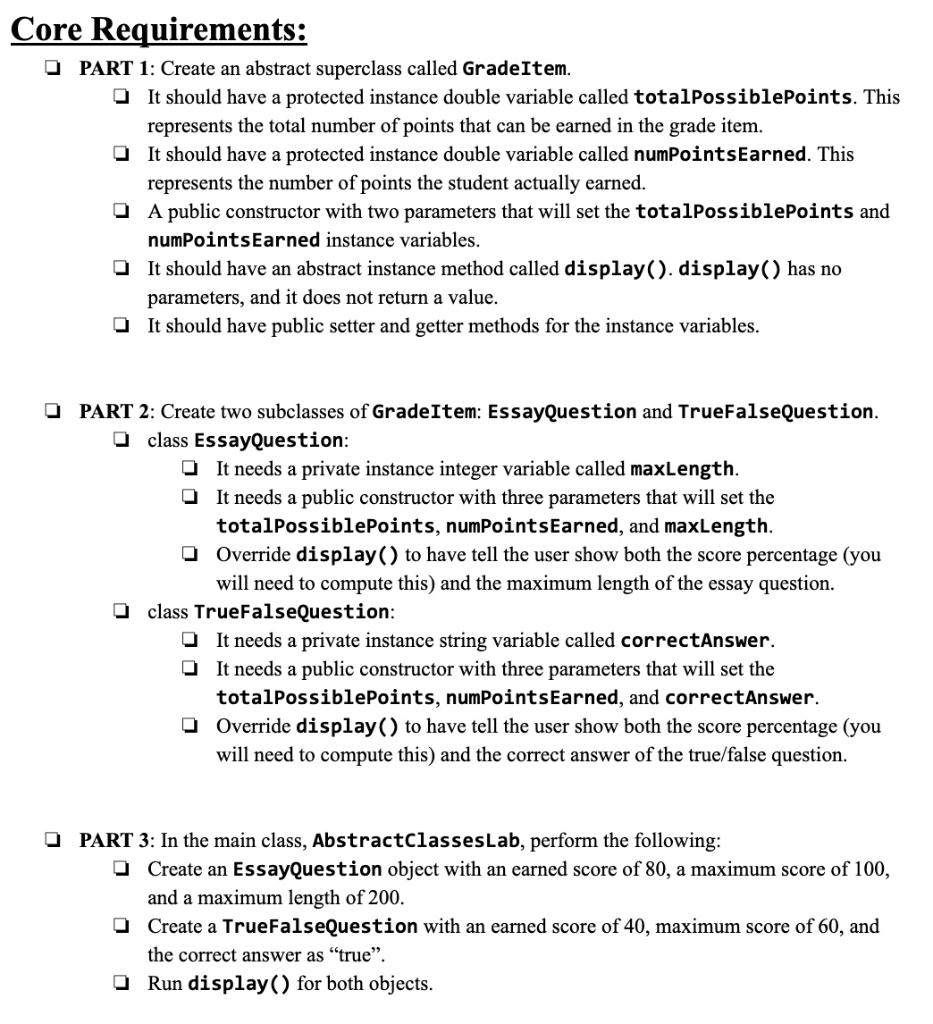 Solved Lab Description: You will be creating a program that | Chegg.com