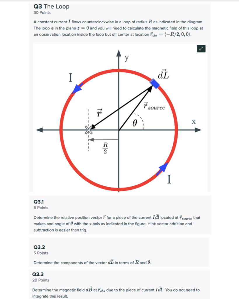 Solved Q3 The Loop 30 Points A constant current I flows | Chegg.com