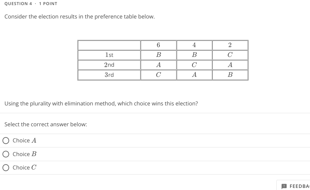 Solved Consider the election results in the preference table | Chegg.com Solved Consider the election results in the preference table | Chegg.com