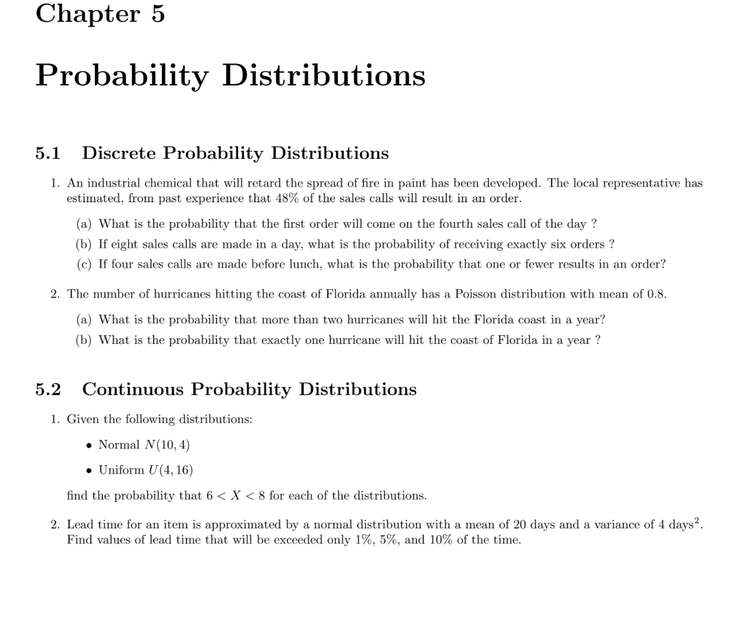 Solved Chapter 5 Probability Distributions 5.1 Discrete | Chegg.com