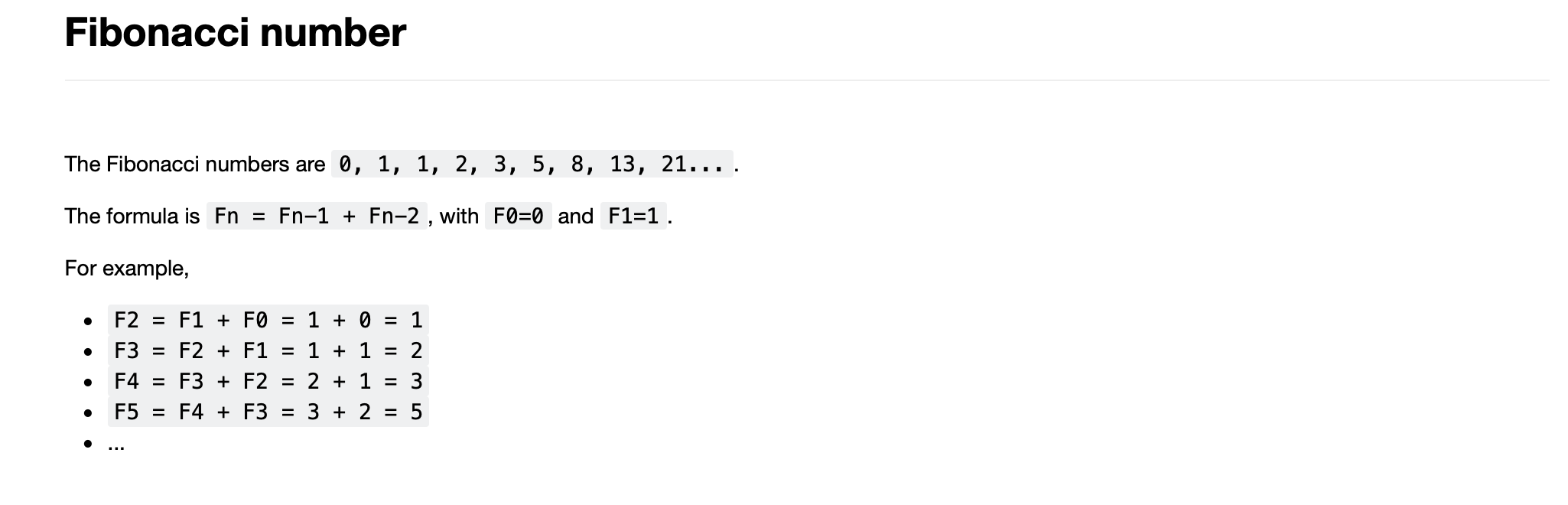 Solved Fibonacci number The Fibonacci numbers are 0, 1, 1, | Chegg.com