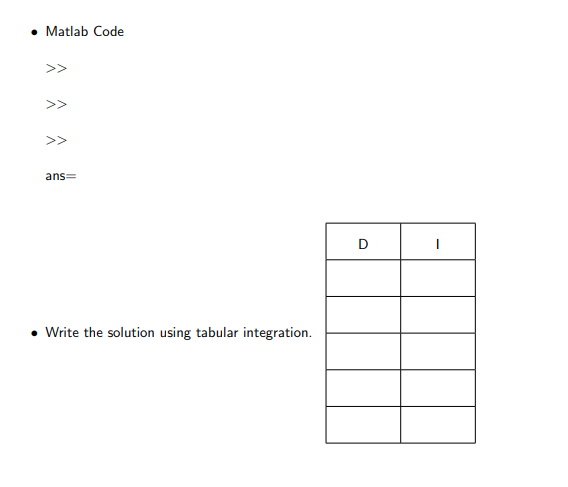 Solved - Write the solution using tabular | Chegg.com