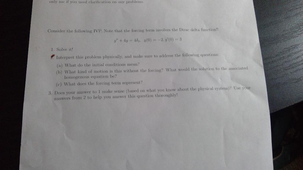 Solved only me if you need clarification on any problems. | Chegg.com