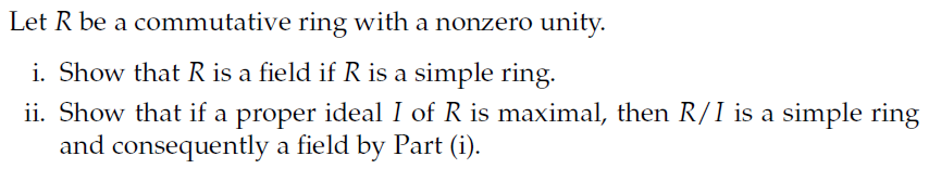 Solved Let R be a commutative ring with a nonzero unity. i. | Chegg.com