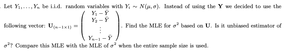 Solved Let Y1,…,Yn be i.i.d. random variables with | Chegg.com