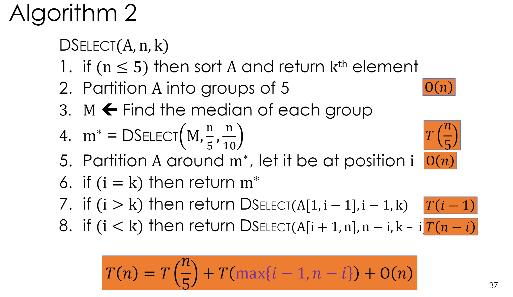 Solved •implement Two Variants Of Linear Time Selection