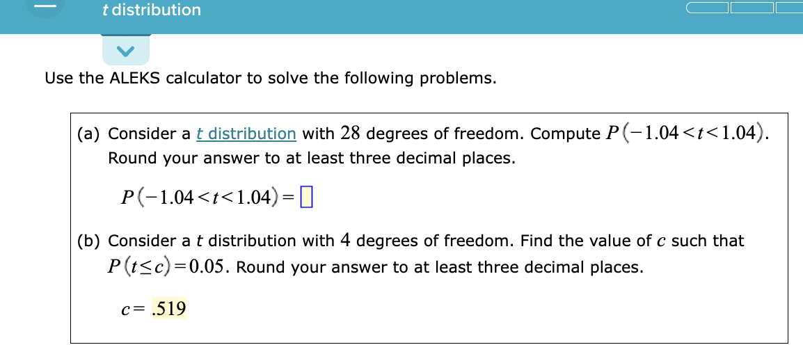 Solved Use the ALEKS calculator to solve the following | Chegg.com