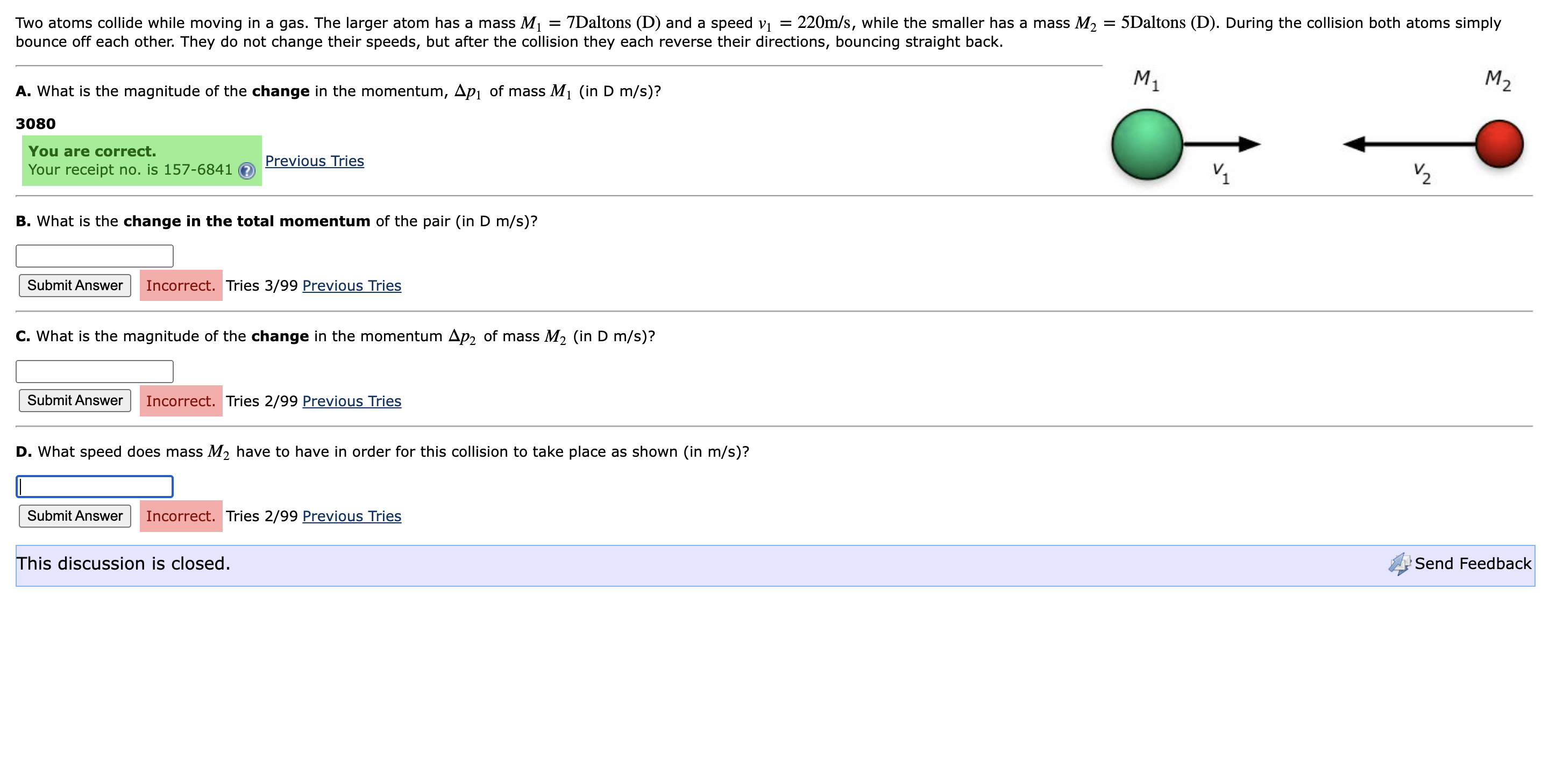 Solved bounce off each other. They do not change their | Chegg.com