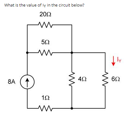 Solved What is the value of ly in the circuit below? 20Ω 5Ω | Chegg.com