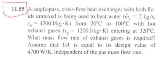 Solved A single-pass, cross-flow heat exchanger with both | Chegg.com