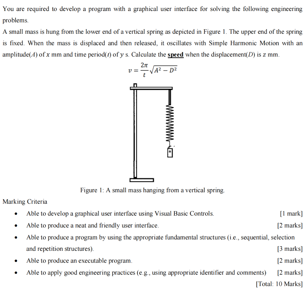 Solved 1.Develop a Visual Basic program (visual studio code) | Chegg.com