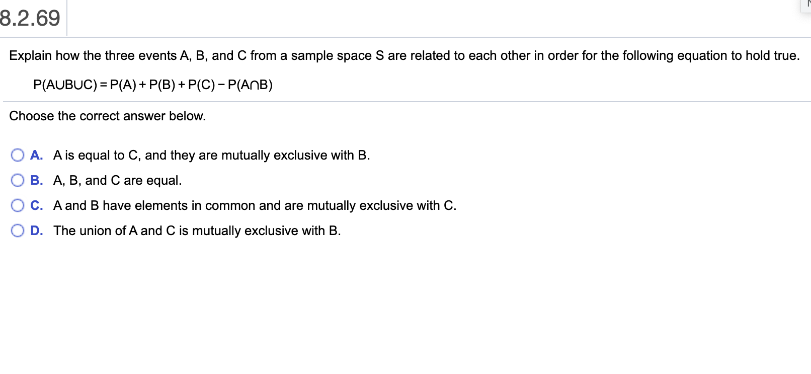 Solved 8.2.69 Explain how the three events A, B, and C from | Chegg.com