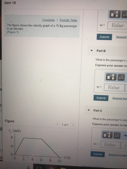 Solved The figure shows the velocity graph of a 76 kg | Chegg.com
