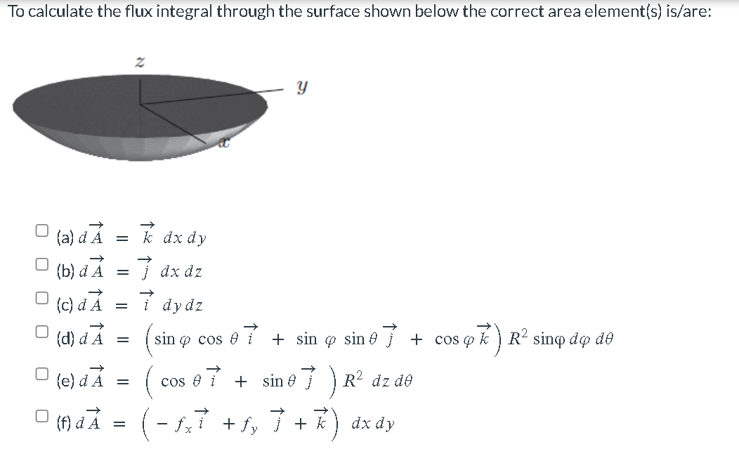 Solved To calculate the flux integral through the surface | Chegg.com