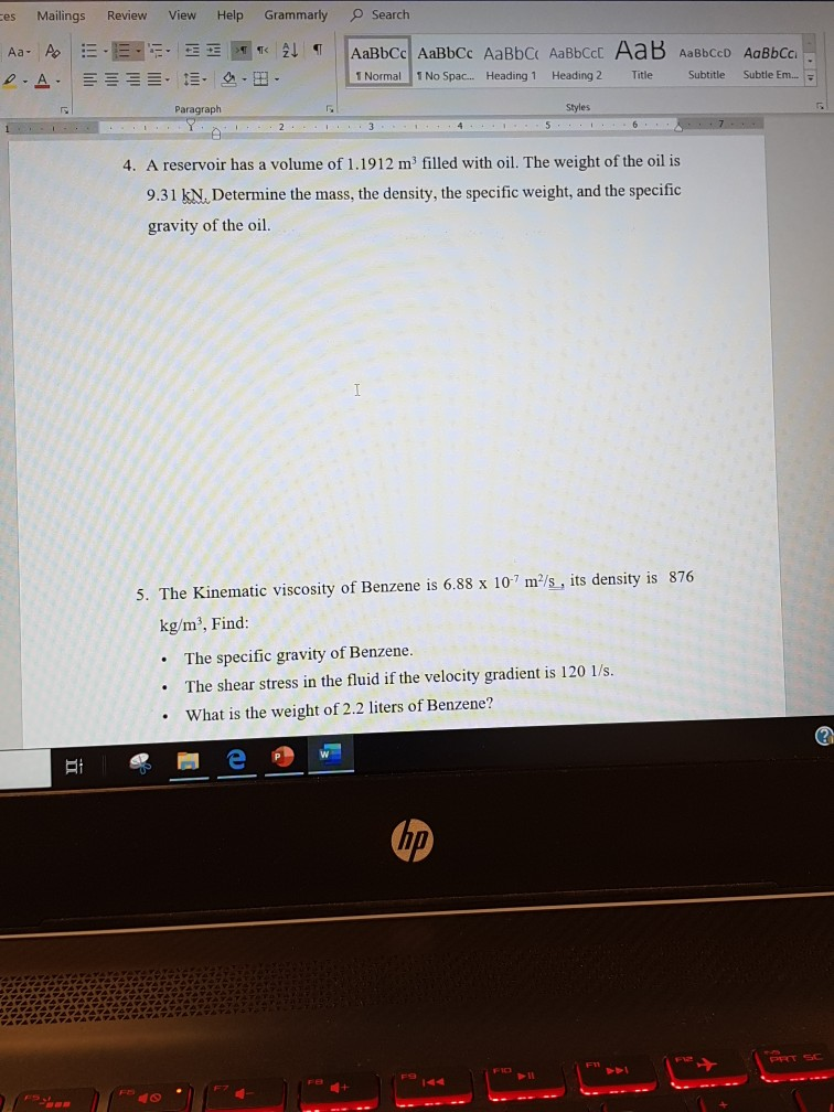 Solved 3. A 6-kg plastic tank that has a volume of 0.18 m3 | Chegg.com