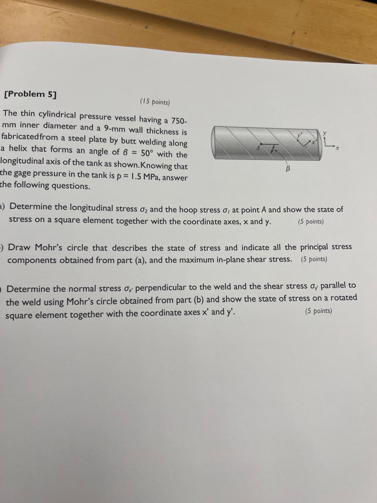 [Problem 5] (15 ﻿points) ﻿The thin cylindrical | Chegg.com