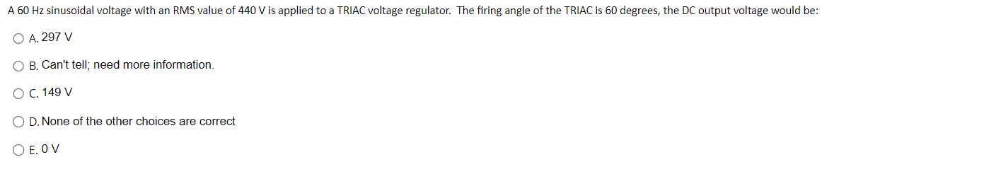 [Solved]: A ( 60 mathrm{~Hz} ) sinusoidal voltage with