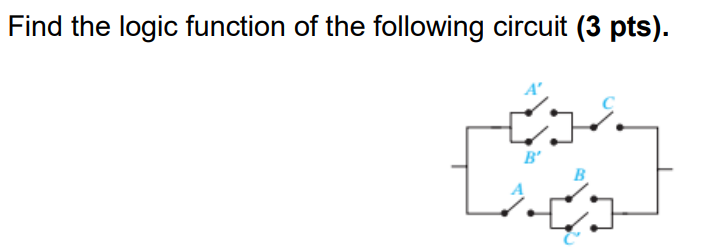 Solved Find the logic function of the following circuit (3 | Chegg.com