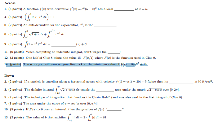 Solved Across at 5. 1. (5 points) A function f(x) with | Chegg.com Solved Across at 5. 1. (5 points) A function f(x) with | Chegg.com