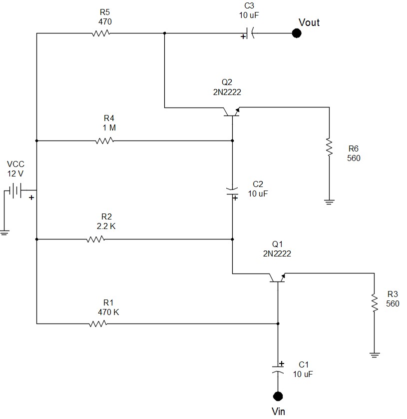 Solved Circuit input signal voltage is 200mVp and frequency | Chegg.com