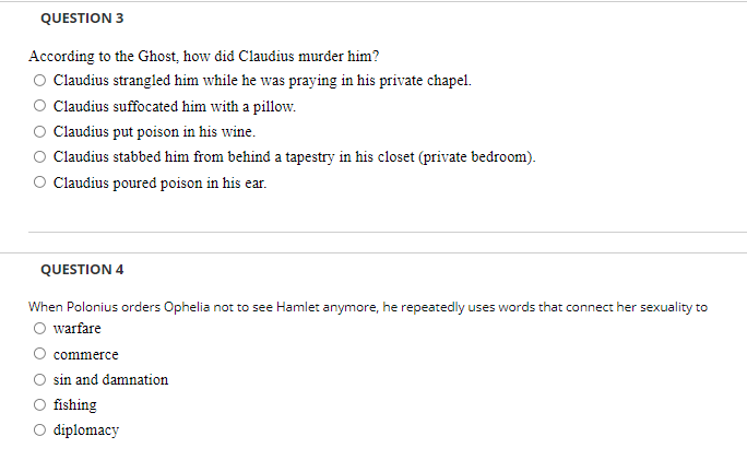 Solved QUESTION 3 According to the Ghost, how did Claudius | Chegg.com