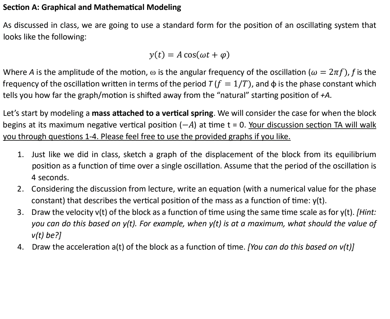 Solved Section A: Graphical and Mathematical Modeling As | Chegg.com