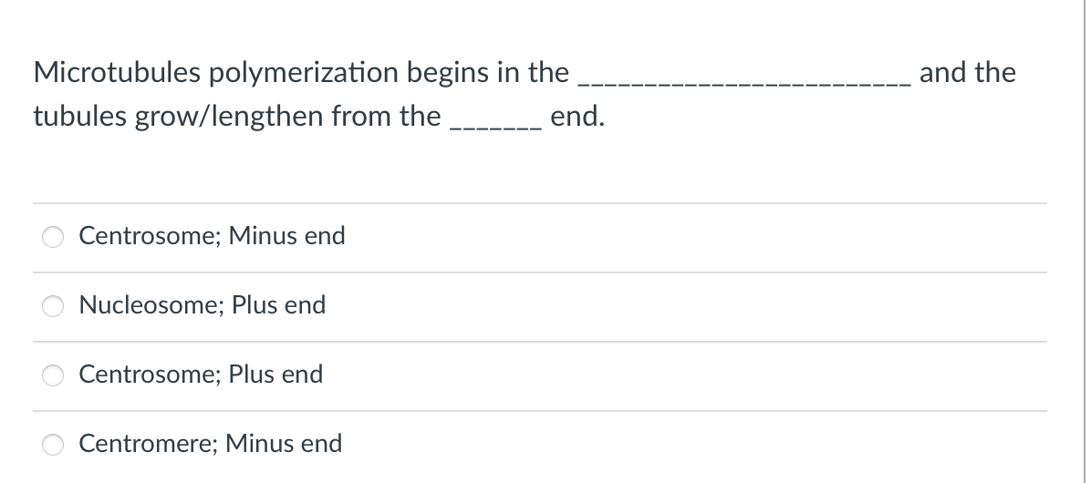 Solved and the Microtubules polymerization begins in the | Chegg.com