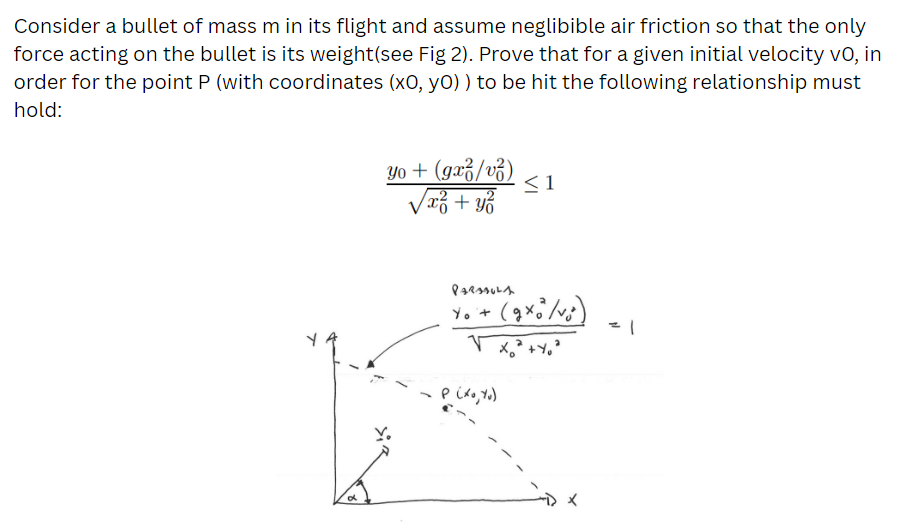 Solved Consider a bullet of mass m ﻿in its flight and assume | Chegg.com