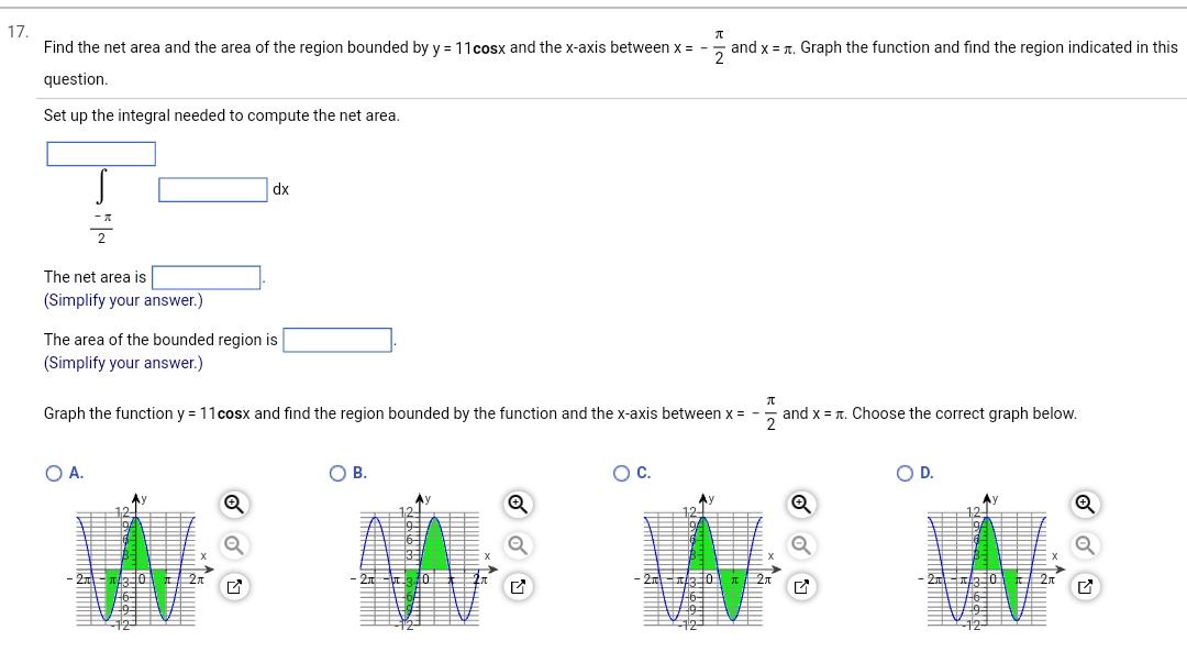 Solved 7. Find the net area and the area of the region | Chegg.com