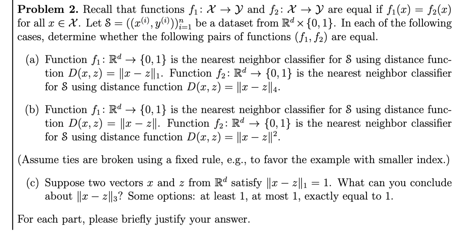 Solved Problem 2. Recall that functions f1:X→Y and f2:X→Y | Chegg.com