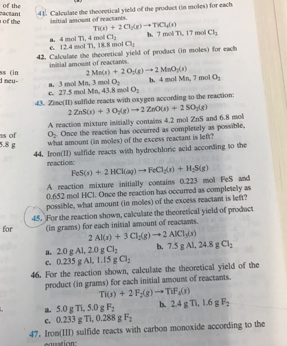 Solved Calculate the theoretical yield of the product (in | Chegg.com