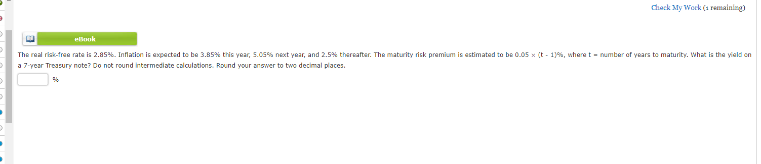 Solved Check My Work (1 remaining) a 7-year Treasury note? | Chegg.com