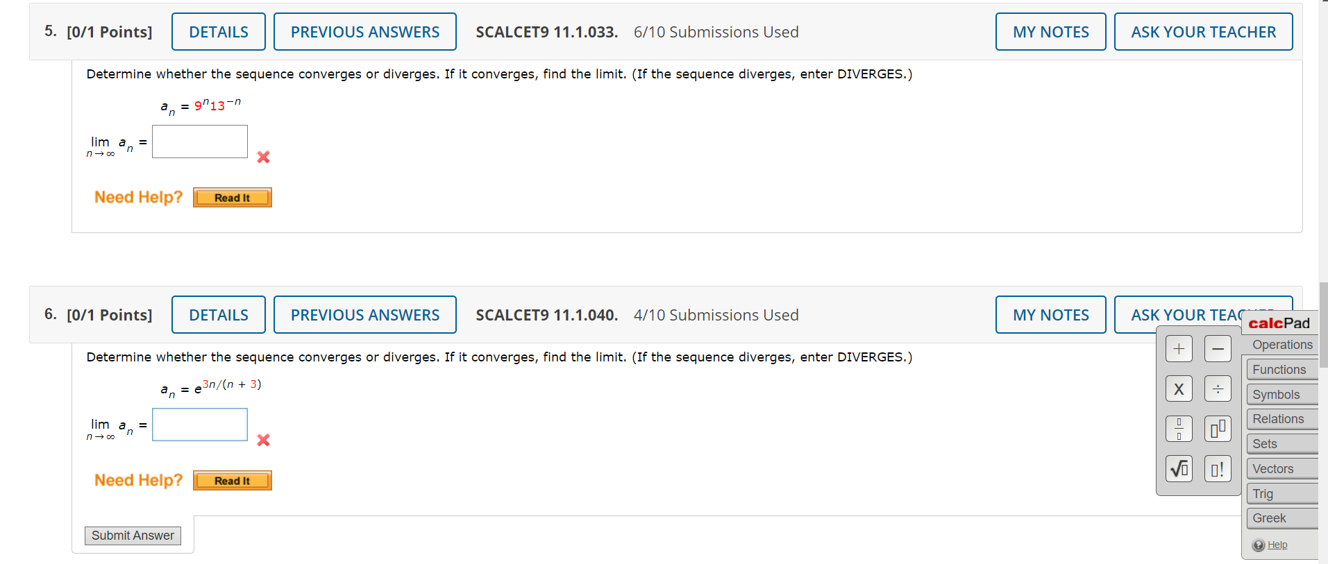 Solved 5. [0/1 Points] DETAILS PREVIOUS ANSWERS SCALCET9 | Chegg.com