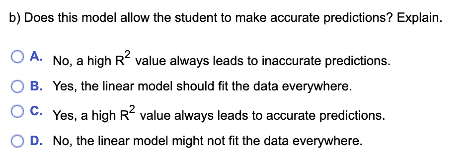Solved In justifying his choice of a model, a student wrote, | Chegg.com