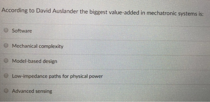 Solved According to David Auslander the biggest value-added | Chegg.com