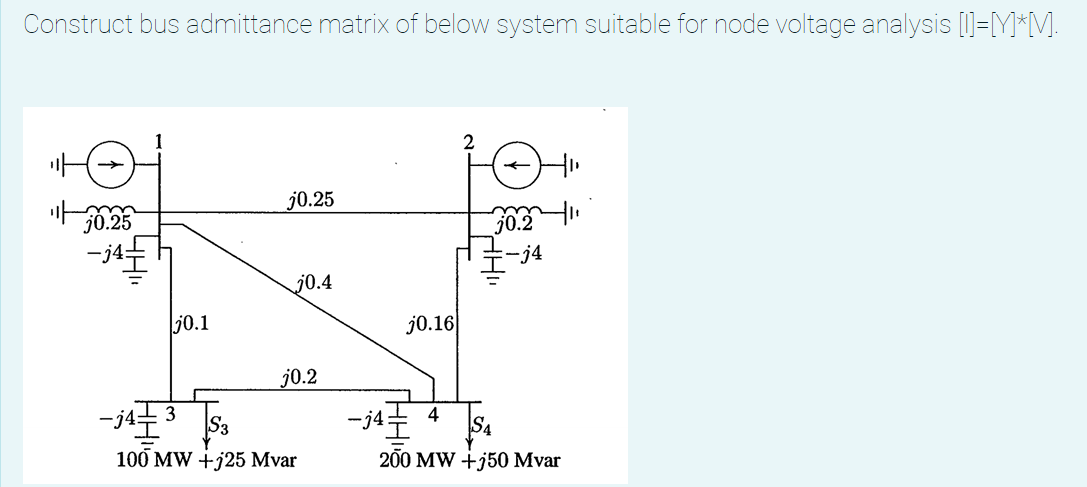 Solved Construct bus admittance matrix of below system | Chegg.com