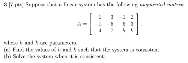 Solved Suppose that a linear system has the following | Chegg.com