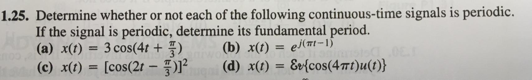 Solved 1.25. Determine whether or not each of the following | Chegg.com