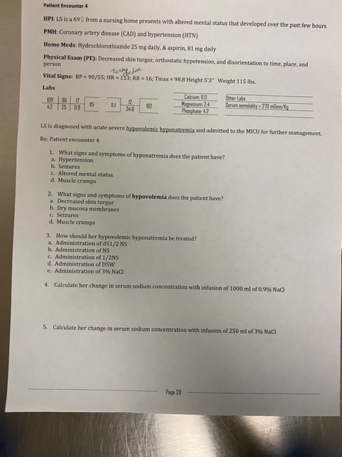Solved Patient Encounter 4 HPI: LS is a 699 from a nursing | Chegg.com