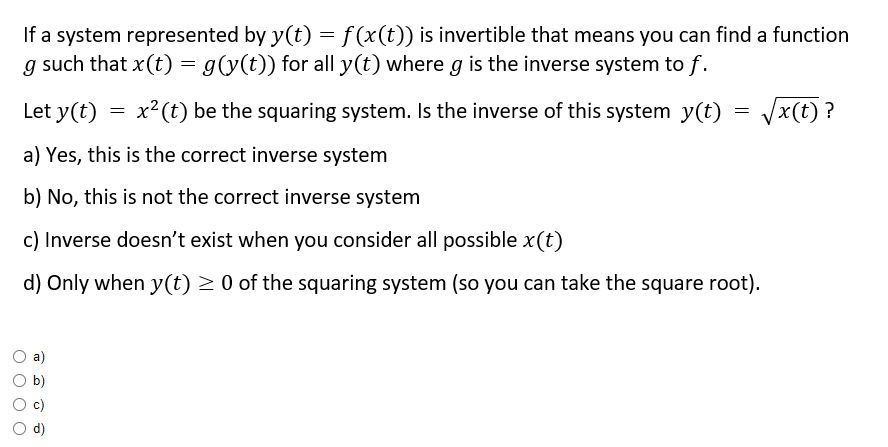 Solved 12 A System With Input X N Yields An Ou 